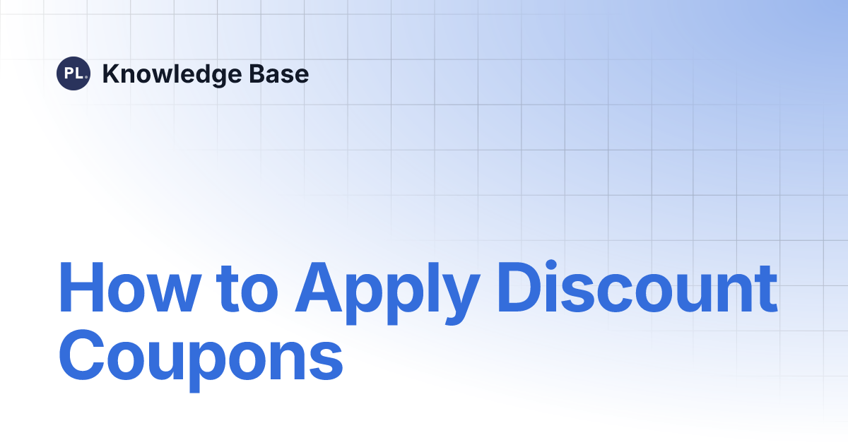 How to Apply Discount Coupons | Knowledge Base