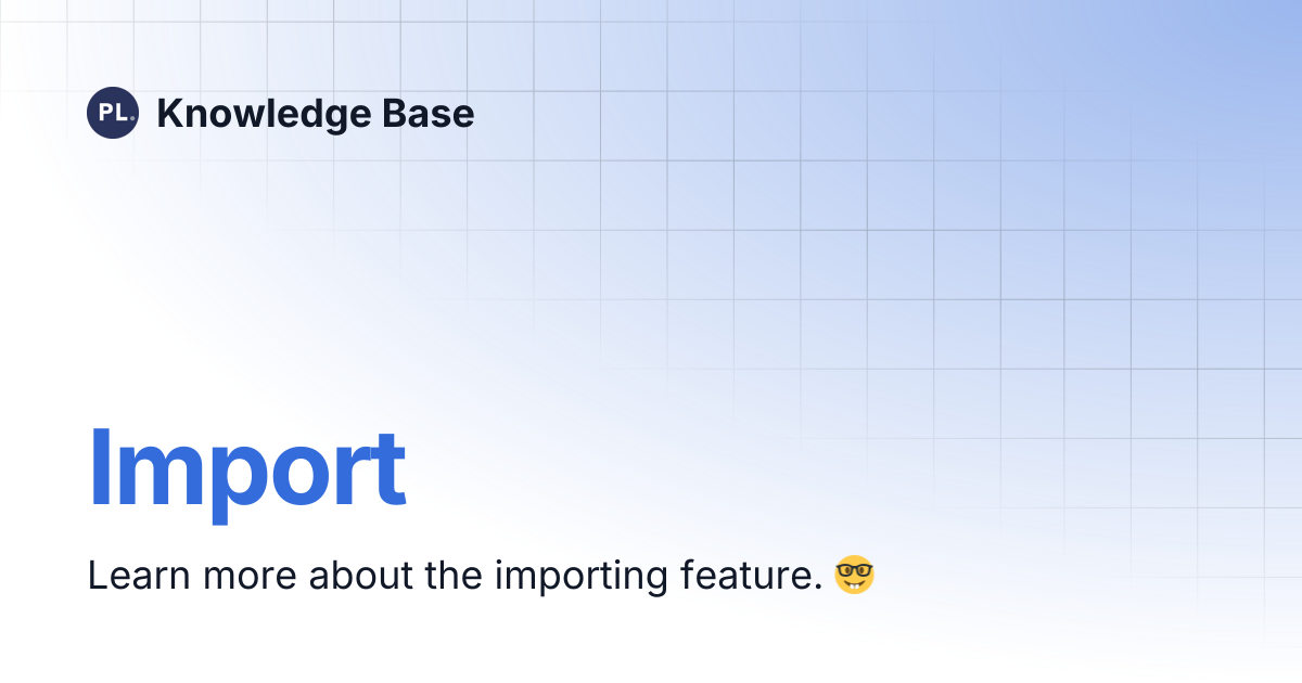 Import | Knowledge Base