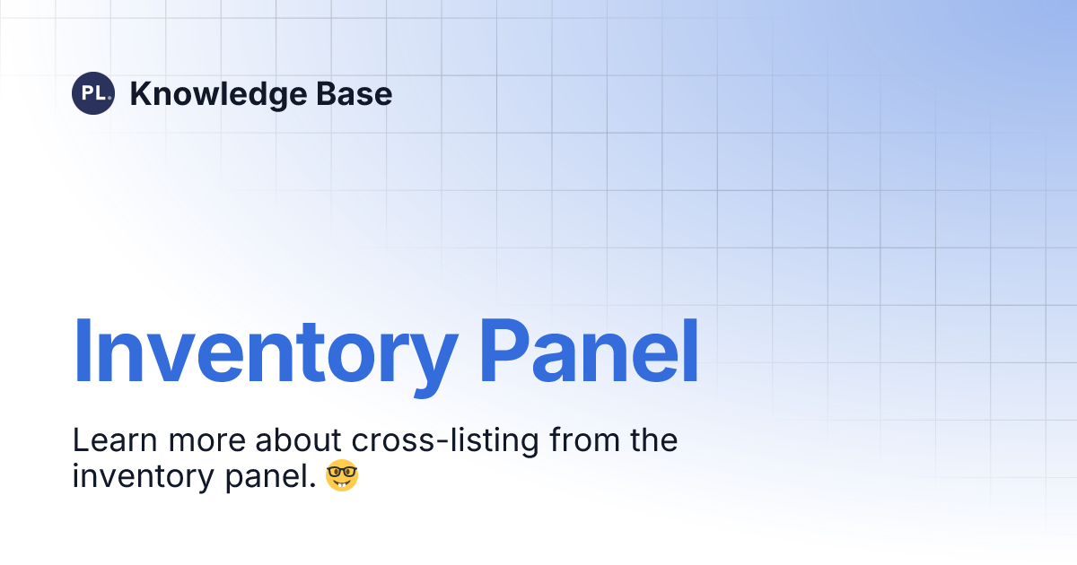 Inventory Panel | Knowledge Base