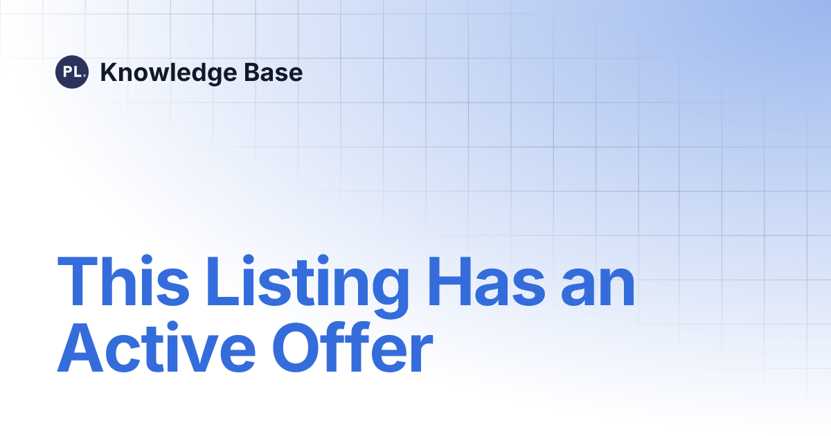 This Listing Has an Active Offer | Knowledge Base